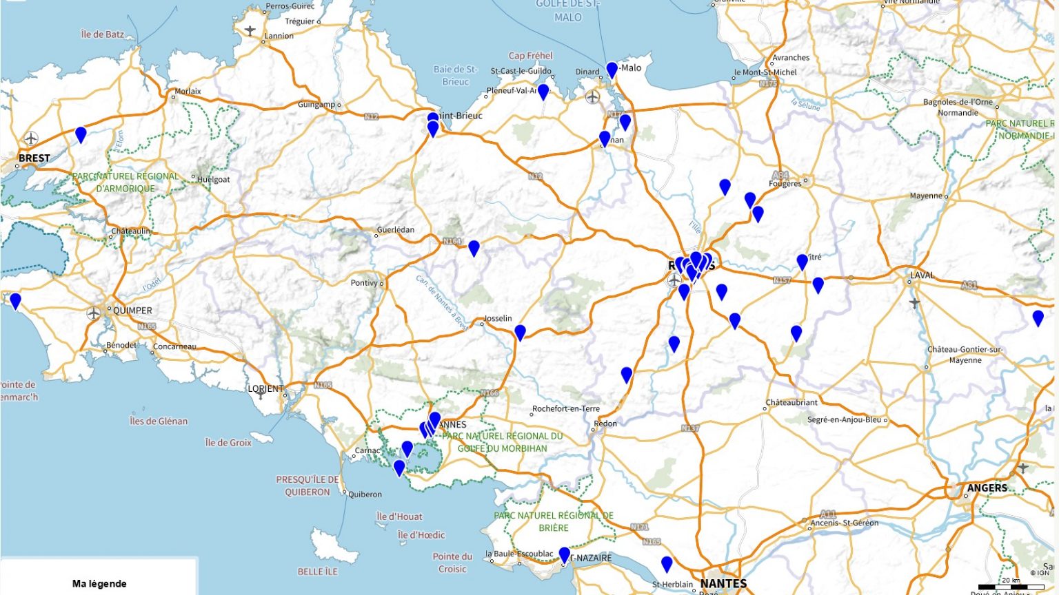 Nos projets en cours sur une carte - SIO